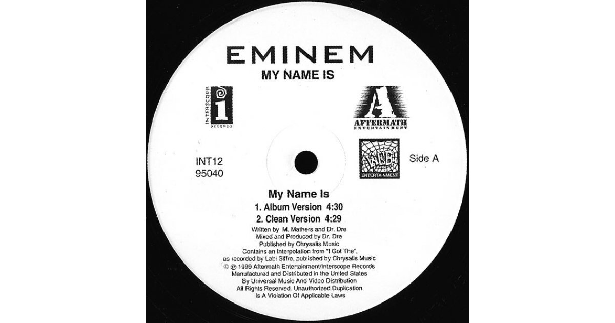 My Name Is, Eminem – 12" – Music Mania Records – Ghent