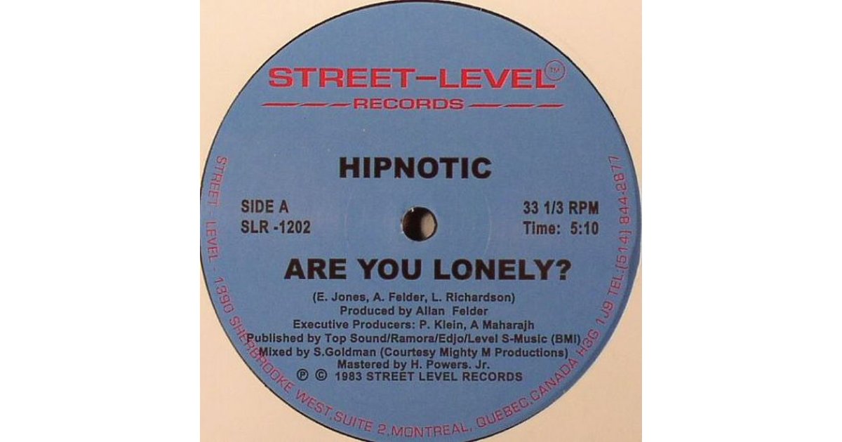 Are You Lonely?, Hipnotic – 12" – Music Mania Records – Ghent