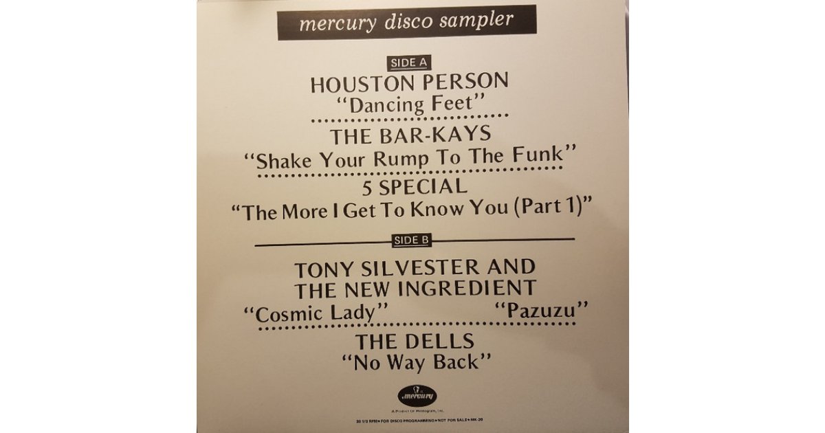 Mercury Disco Sampler, Various – 12" – Music Mania Records – Ghent
