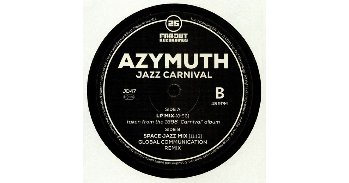 Jazz Carnival, Azymuth – 12" – Music Mania Records – Ghent